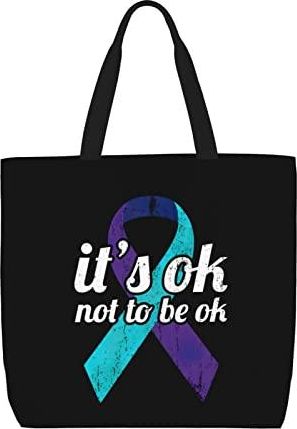 Generic Sac Fourre-Tout Sensibilisation &Agrave; La Pr&eacute;vention Du Suicide Sac &Agrave; Bandouli&egrave;re En Toile Personnaliser Avec Poign&eacute;es Sacs En Toile Pour Femmes, Pour &Eacute;col