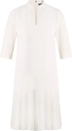 Joop Femme, Robes, Blanc, Taille: 38 FR Robe &agrave; Manches 3/4 avec Jupe Pliss&eacute;e