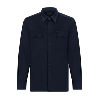 Tom Ford Woll-Overshirt - - Shirts - Herren - Blau - L