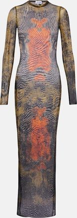 Jean Paul Gaultier Bedrucktes Maxikleid Médallion aus Mesh