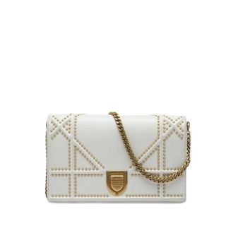 Dior Pre-owned Diorama Wallet on Chain - Femme - Pre-owned - Blanc - Taille: ONE Size