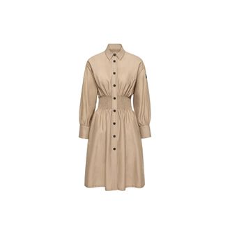 Moncler Moncler Cotton Nylon Shirt Dress, Women, Beige, Size: 38