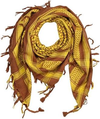 Freak Scene Kufiya - marron - marron-ocre - 100 x 100 cm - Shemagh - foulard Arafat palestinien - keffieh en coton