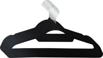 SVITA Kleiderbügel 10er Set Anzugbügel Platzsparend rutschfest Samt Schwarz