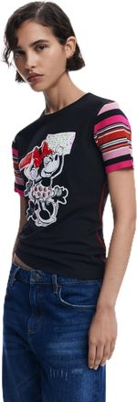 Desigual Damen 25SWTK39 T-Shirt, Black, XS
