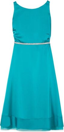 Oltre Femme, Robes, Bleu, Taille: 46 FR Robe Midi Satin&eacute;e avec Ceinture