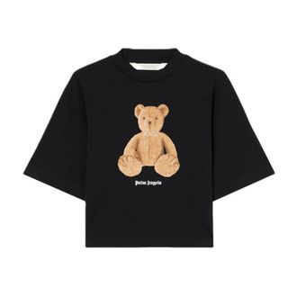 Palm Angels Square Logo T-Shirt - - Tops - Damen - Schwarzk - M
