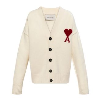 Ami Femme, Pulls, Beige, Taille: 46 FR Wool Cardigan
