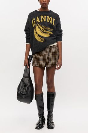 Ganni Pull &agrave; imprim&eacute; graphique banane noir Multicolore - Pour Femme