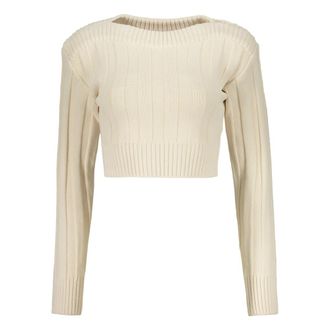 Low Classic LOW Classic, Femme, Pulls, Beige, Taille: 38 FR Pull c&ocirc;tel&eacute; avec d&eacute;tail de bouton