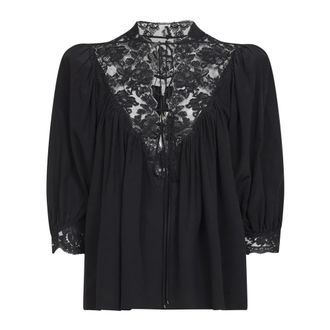 Chlo&eacute; Femme, Blouses et Chemises, Noir, Taille: 36 FR Fluid Puff-Sleeve Top