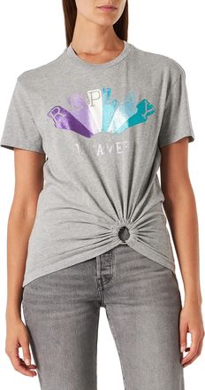 Replay Damen W3691 T-Shirt, M08 Grey Melange, XL