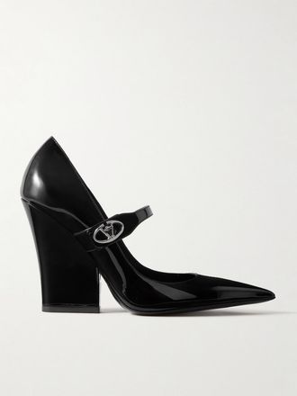 Valentino Garavani Vlogo Lockette Mary-jane-pumps Aus Lackleder - Schwarz