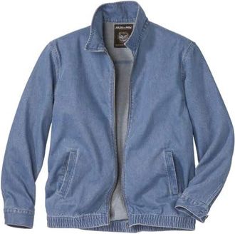 Atlasformen Blouson dEté Homme en Jeans, Fermeture éclaire. Veste dété Bleue en Toile Denim légère. Disponible en Grandes Tailles, 5XL