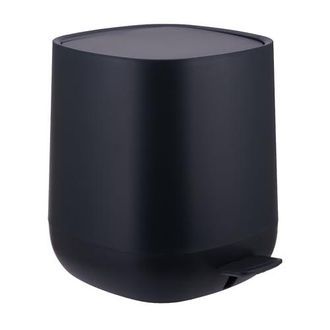 Relaxdays M&uuml;lleimer Bad, 5 l, Kosmetikeimer mit Soft-Close, Matte Optik, entnehmbarer Inneneimer, Treteimer, schwarz