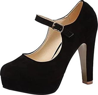 Generic Chaussures de travail pour femme - Talons individuels - Chaussures hautes pour femme - Talons hauts pour femme - Escarpins plats, Noir, 42 EU
