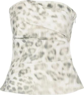 Rotate Rotate Birger Christensen, Femme, Tops, Multicolore, Taille: 36 FR Haut Bustier Imprimé Léopard