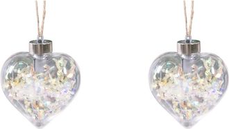 Amosfun 2 St&uuml;ck Weihnachtslichter In Herzform Zum Aufh&auml;ngen Im Freien Flaschenlicht Schillernd F&uuml;r Den Innenbereich Glitzernd F&uuml;r Die Decke Weihnachtsdekorati