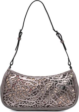 Burberry Hobo Bags - Nova Check Cutout Leather Accessory Pochette - Gr. unisize - in Silber - f&uuml;r Damen