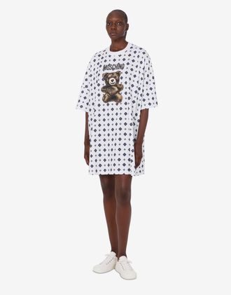 Moschino Moschino Teddy Bear - Robe en jersey de coton biologique - Blanc