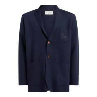Etro Roma Gestrickte Sportjacke - - Jackets - Herren - Blau - XL