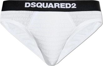 Dsquared2 Homme, Sous-v&ecirc;tements, Blanc, Taille: XS Slips en coton avec monogramme