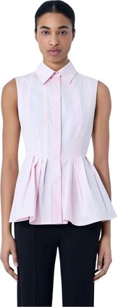 Sportmax Femme, Blouses et Chemises, Rose, Taille: 34 FR Sleeveless Pleated Blouse