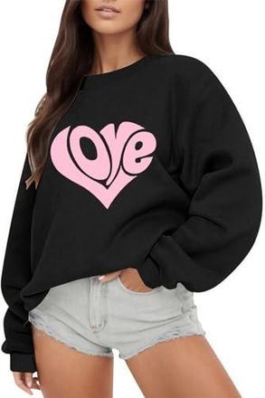 Generic Sweat &agrave; capuche &agrave; manches longues et col rond pour femme 2026, Noir, XXL