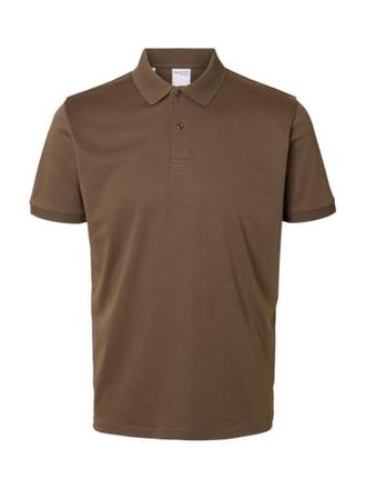 Selected Slhfave Button SS Polo Noos pour Homme, Morel, M