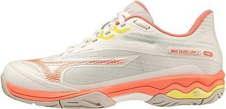 Mizuno Tennis Wave Exceed Light 2 pour Femme, Snwwht Fcoral Sspring, 38.5 EU