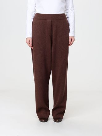 Brunello Cucinelli Pantalon large en maille de cachemire m&eacute;lang&eacute; &agrave; taille mi-haute