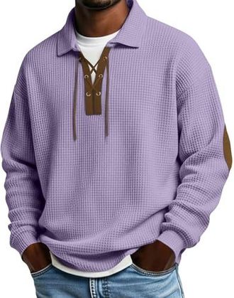 Generic Pull à col rond pour homme - Manches longues - Sweat à capuche - Haut dextérieur - Sweat-shirt de sport à manches longues - Sweatshirt décontracté, vi