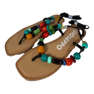 Gioseppo Gioseppo 69160 Challex Damen Sandalette Zehentrenner Fesselriemen zum Binden multicolor - - Shoes - Damen - Mehrfarbig - 39 EU