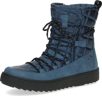 Caprice Damen Winterstiefeletten zum Schnüren Airmotion Gefüttert mit Reißverschluss Weite G, Blau (Ocean Comb), 42 EU