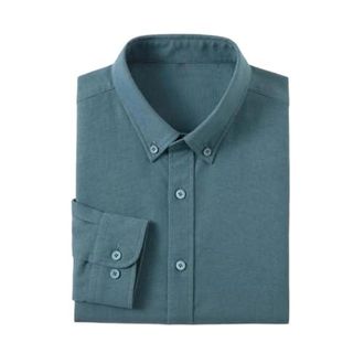 Generic Chemise &agrave; manches longues en coton Oxford pour homme, coupe ajust&eacute;e, d&eacute;contract&eacute;e, respirante, boutonn&eacute;e, Dark En8, XXL