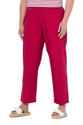 Ulla Popken Damen 7/8-chinohose Ruby, Elastikbund, Weites, Gerades Bein Casual Pants, Dunkle Himbeere, 56W / 32L EU