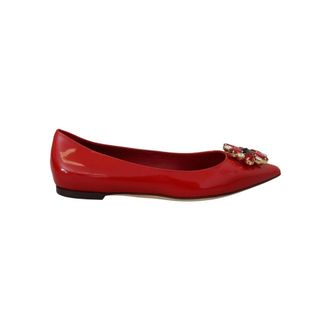 Dolce & Gabbana Rote Kristall Lackballerinas - - Shoes - Damen - Rot - 36 1/2 EU