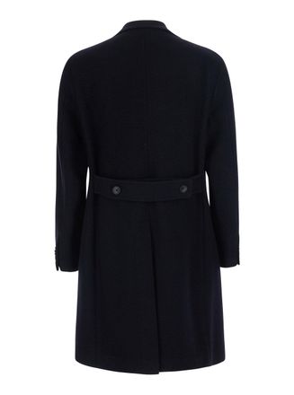 Tagliatore Mens Coat Double-Breasted Wool Blue