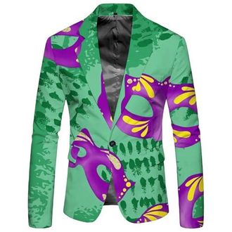 Generic Veste pour homme - Impression num&eacute;rique 3D - Multicolore - Costume de carnaval - Blazer Slim Fit - Motif amusant - Veste de costume - Tenue de f&ecirc;te po