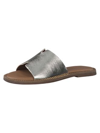 Tamaris Damen Mules Pantoletten Leder Sommer; LIGHT GOLD/metallic; 39 EU