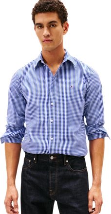 Tommy Hilfiger Herren Flex Poplin Big Gingham Rf Mw0Mw41713 L/S Shirt, Blue (Wedge Blue/Check), XXL