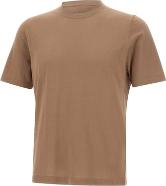 KANGRA Haut en maille &agrave; col rond et manches courtes - Homme - Tops - Brun - Taille: 4XL