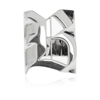 Balenciaga Logo Signet Ring - - Accessories - Herren - Grau - 60 MM