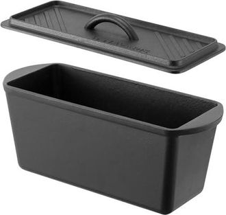 Navaris Moule a Cake - Moule Rectangulaire Patisserie en Fonte avec Couvercle 34x13,5x13cm - Moule Pain de Mie &agrave; Brioche Pate en Croute Gateau Foie Gras - Pla