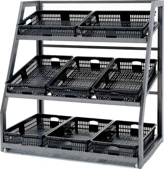 Generic Snackregal,3-st&ouml;ckiges drehbares Gem&uuml;se- und Obstregal,Marktst&auml;nder f&uuml;r frische Waren mit 8 F&auml;chern Einzelhandel,Vorratskammer,Convenience-Stores K&uuml;ch