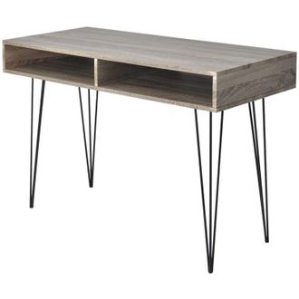 vidaXL Bureau avec 2 compartiments Gris Vidaxl
