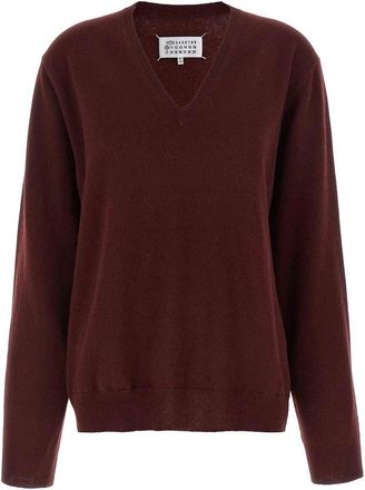 Maison Margiela Pull Col Rond - Rouge Brun