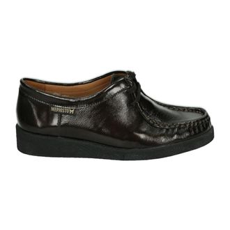 Mephisto Bronzefarbene Sportliche Flache Schuhe Christy Vernis Fripe - - Shoes - Damen - Schwarzk - 39 EU