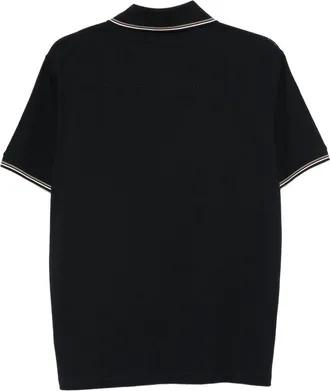 Emporio Armani Logo-Embroidered Cotton Polo - Blue