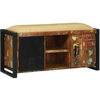 vidaXL Banc de rangement Multicolore Bois massif de r&eacute;cup&eacute;ration vidaXL